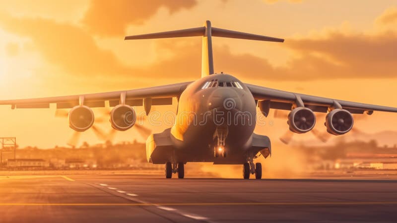 A Huge Logistic Cargo Military Plane. Special Operations in Support of ...