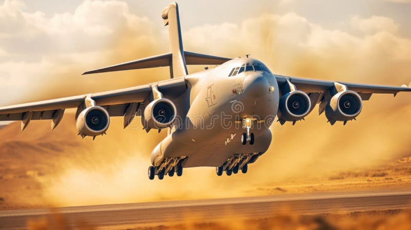 A Huge Logistic Cargo Military Plane. Special Operations in Support of ...