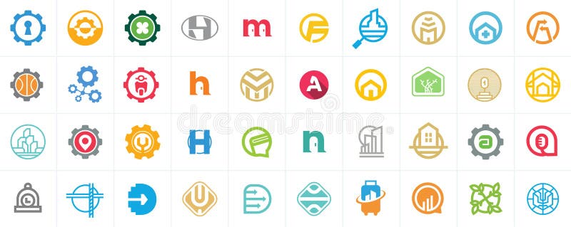 Huge Logo Collection for Any Business, Random Logo Set Vector Stock ...