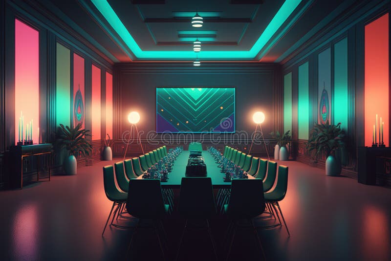 Huge Main Meeting Room. Generative AI Stock Illustration - Illustration ...