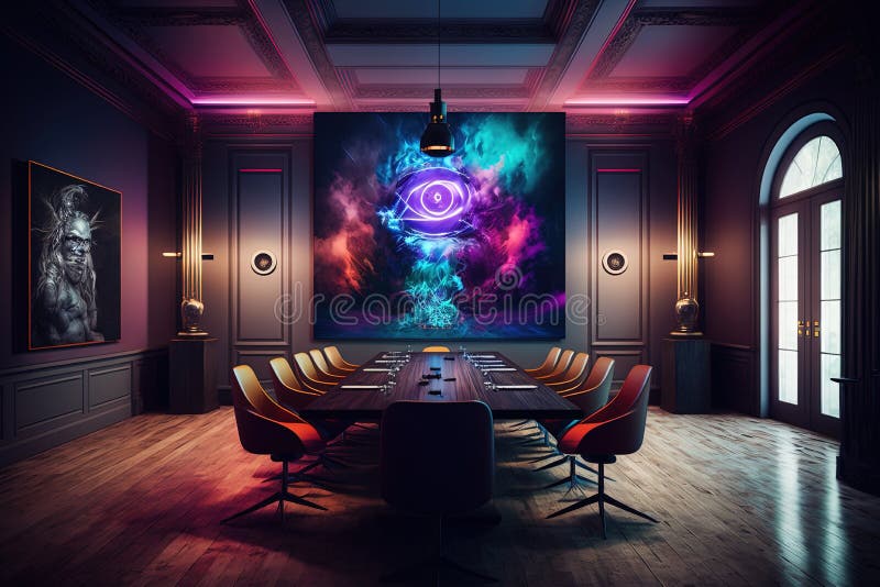 Huge Main Meeting Room. Generative AI Stock Illustration - Illustration ...