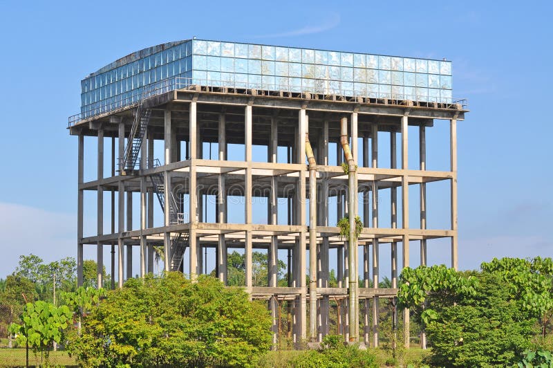 Huge and Massive Water Tower Tank To Supply Water Stock Image - Image ...
