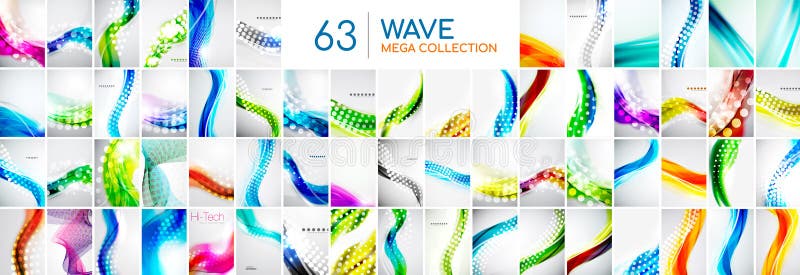 Huge Mega Collection of Color Wave Patterns Technology, Digital ...