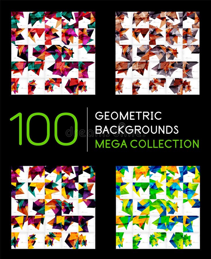 Huge Mega Collection of Triangle Backgrounds Stock Vector ...