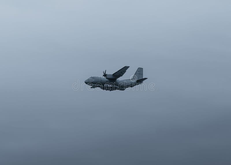 Huge Military Plane Flying in the Sky Stock Image - Image of military ...