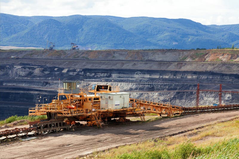 Huge Mining Machine in the Coal Mine Stock Photo - Image of dirt ...