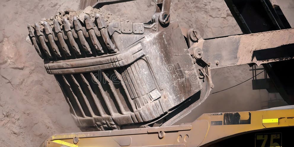 Huge Mining Shovel in the Process of Extracting and Loading Minerals ...