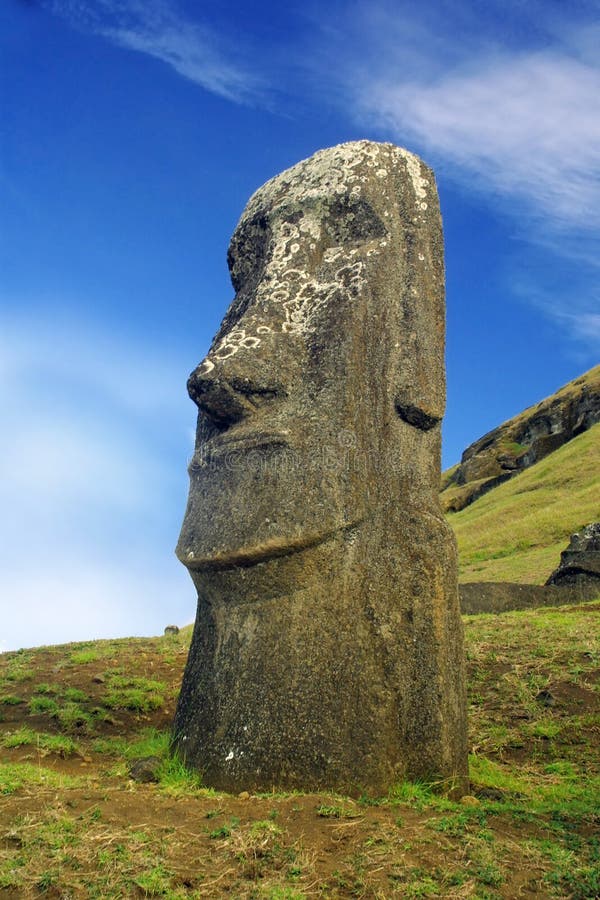 Easter Island Moai statue stock image. Image of face, sculpted - 6311157