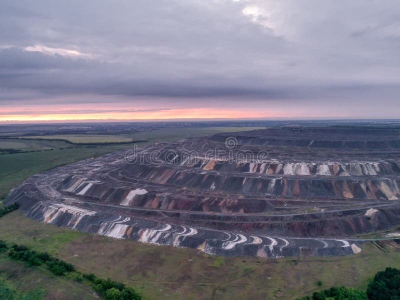 Huge Mound of Waste Rocks. Industrial Dump of a Mining Quarry ...