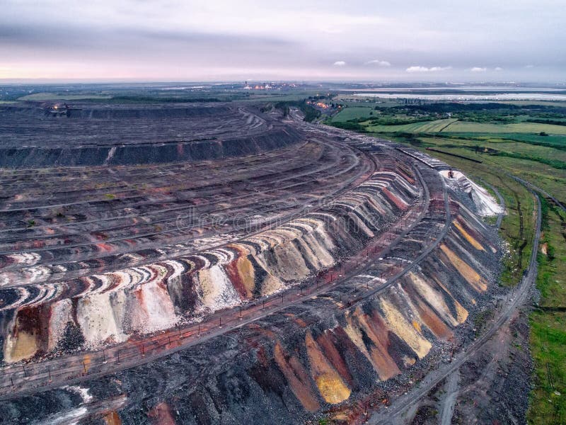 Huge Mound of Waste Rocks. Industrial Dump of a Mining Quarry ...