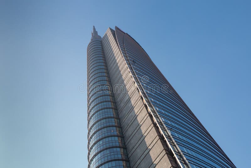 A Huge Multi-story Modern Office Building Against a Blue Sky. 01 Stock ...