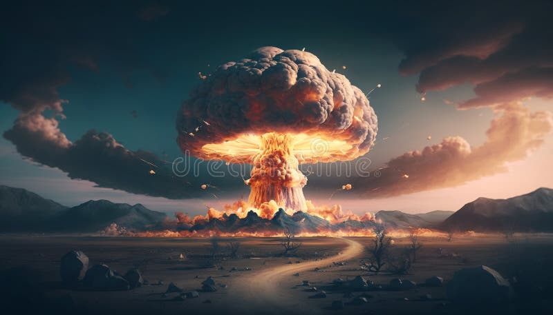 Huge Nuclear Bomb Explosion, End of the World, Doomsday in a Post ...