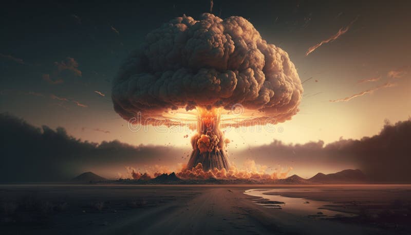 Huge Nuclear Bomb Explosion, End of the World, Doomsday in a Post ...