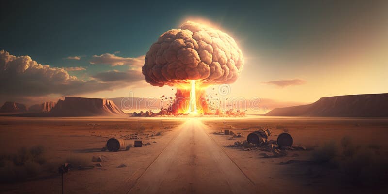 Huge Nuclear Bomb Explosion, End of the World, Doomsday in a Post ...