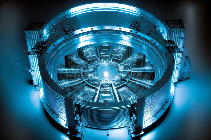 Huge Nuclear Reactor in Shape of Ring in Blue Hue Stock Illustration ...