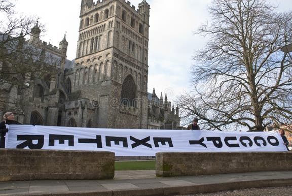 The Huge Occupy Exeter Banner Made for Site 2 Editorial Photography ...