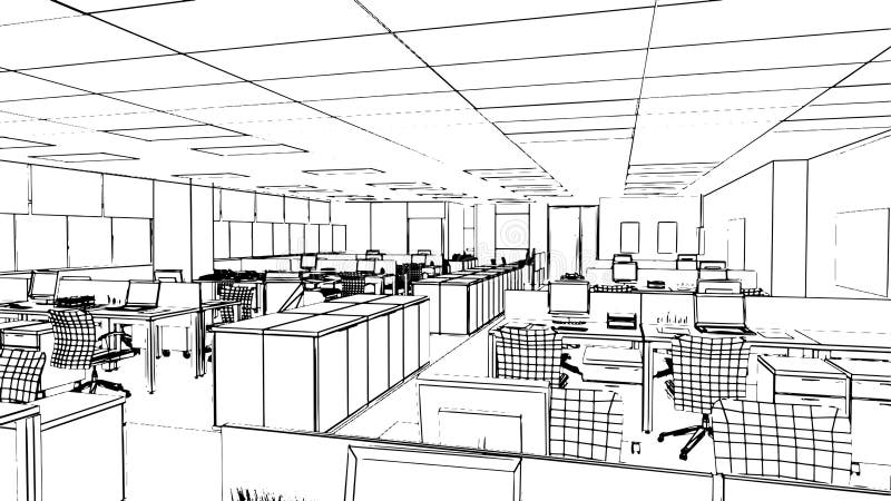 Line Drawings of People in Half-body Office Work Clothes. in a Simple ...