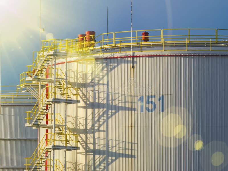 Huge Oil Tank in the Factory Stock Photo - Image of architecture, site ...