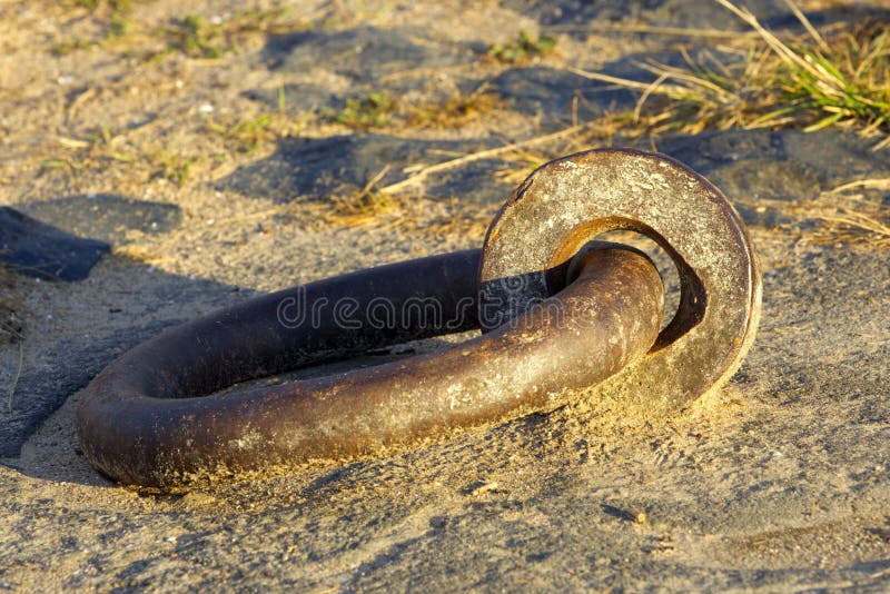 Huge, Old, Rusted Shackle in the Woods Stock Image - Image of shackle ...