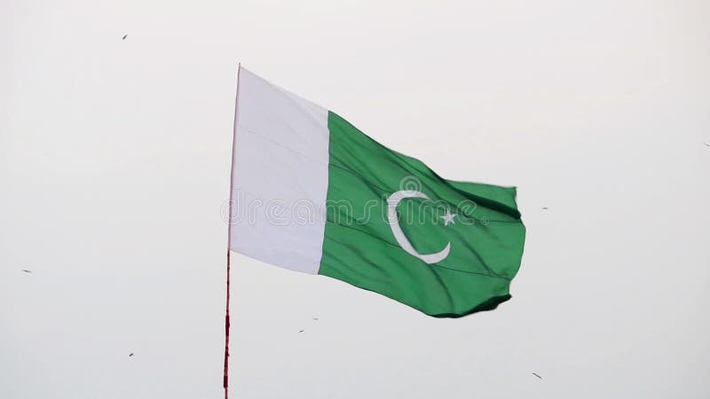 Huge Pakistani Flag Up in the Air Waving on a Pole-Pakistani Flag ...