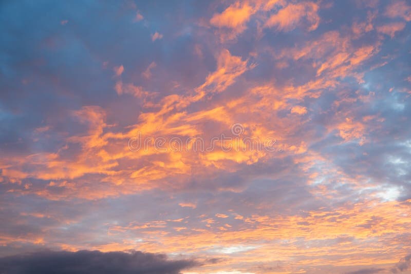 Huge Panoramic View of Sunset Sunrise Sundown Sky with Colorful Clouds ...