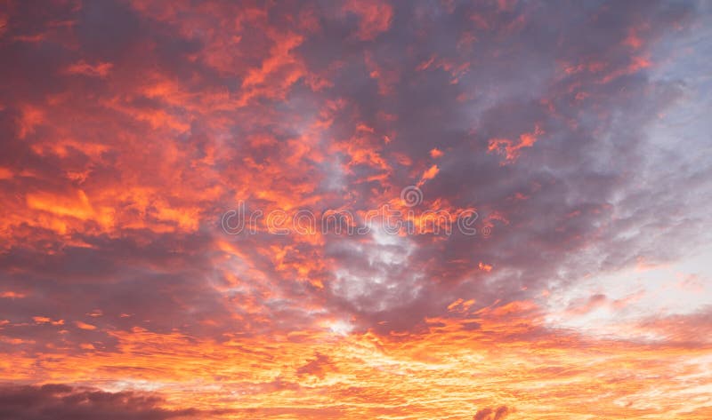 Huge Panoramic View of Sunset Sunrise Sundown Sky with Colorful Clouds ...