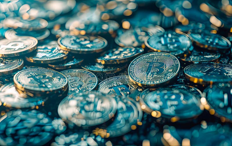A Huge Pile of Digital Bitcoin Cyber Security Techn Stock Photo - Image ...