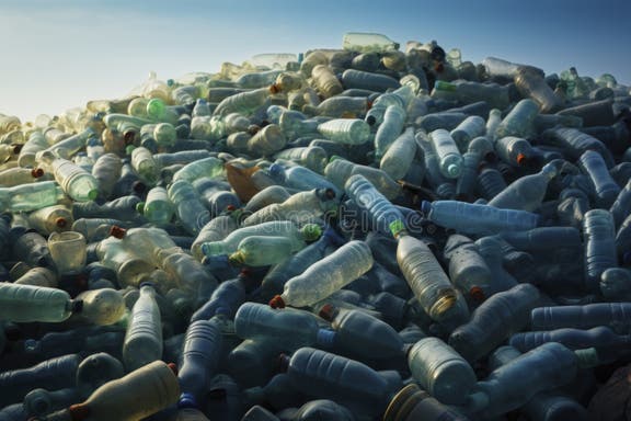 A Huge Pile of Empty Contaminated Plastic Bottles. Abundance of Plastic ...