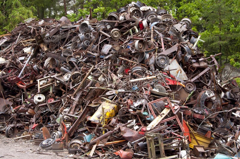 Huge Pile of Scrap Metal Junk Stock Photo - Image of block, environment ...