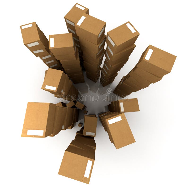 Piles of cardboard boxes stock vector. Illustration of fragile - 8510077