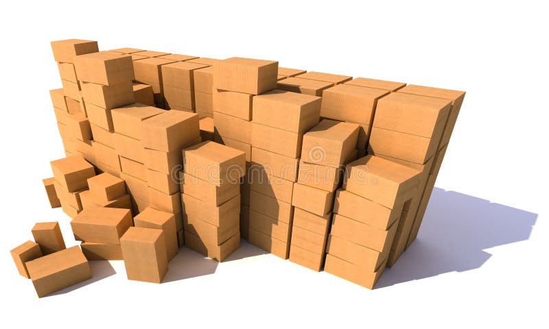 Huge Piles of Cardboard Boxes Stock Illustration - Illustration of ...
