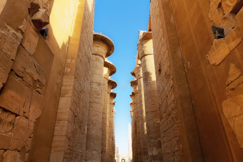 Huge pillars Karnak stock photo. Image of famous, karnak - 43753104