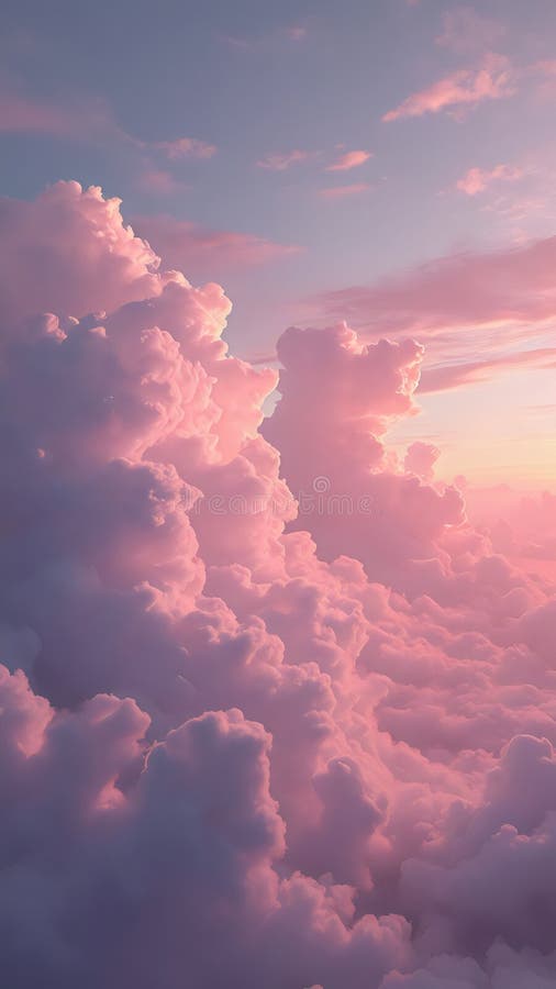 Pink Clouds on a Sunset Vertical Background Stock Illustration ...