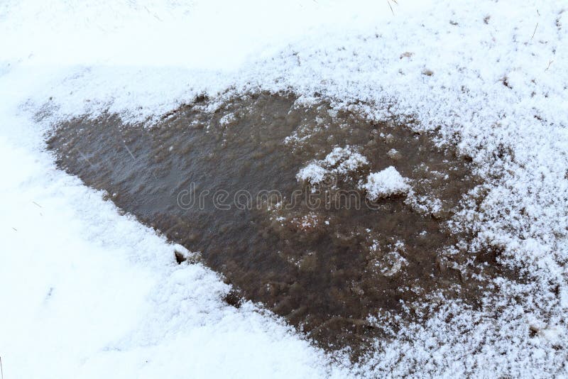 Huge Puddle on the Country Road Stock Image - Image of landscape ...