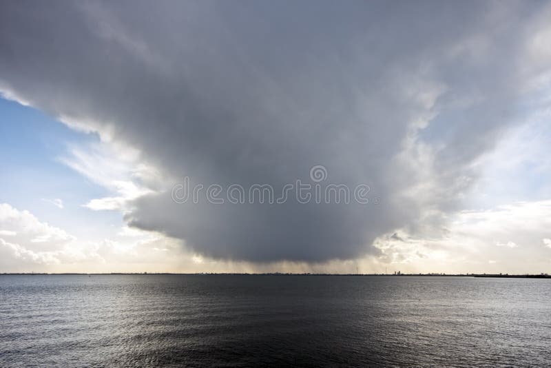 Huge raincloud stock image. Image of lake, water, holland - 16595117