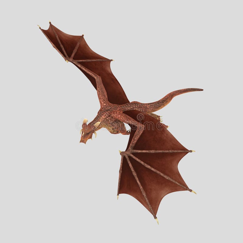 Huge red dragon flying stock illustration. Illustration of fantasy ...