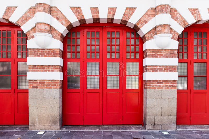 Huge red gate stock photo. Image of detail, metal, traditional - 90877110