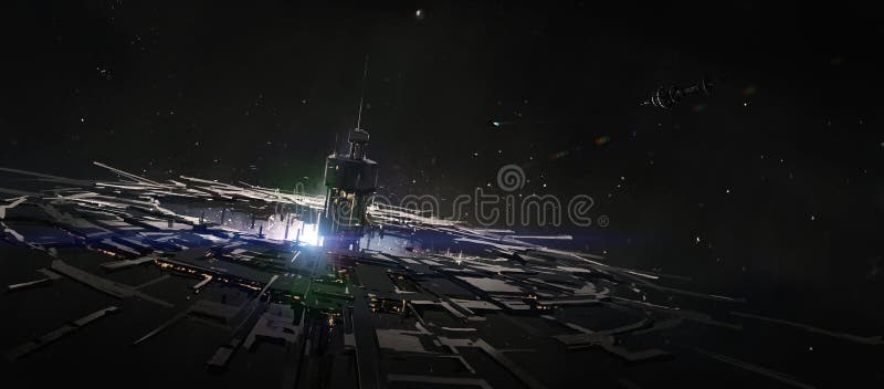Huge Ring Base in Space, 3D Illustration Stock Illustration ...