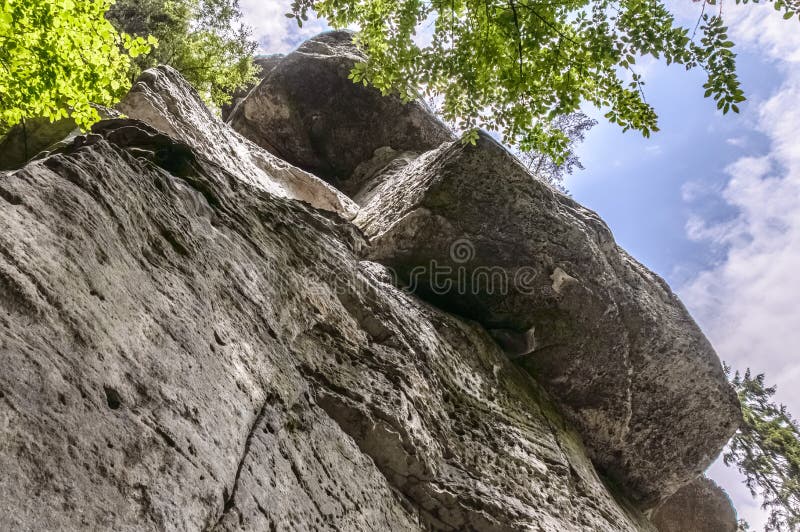 Huge Rock Formations Shot from a Low Angle Stock Photo - Image of ...