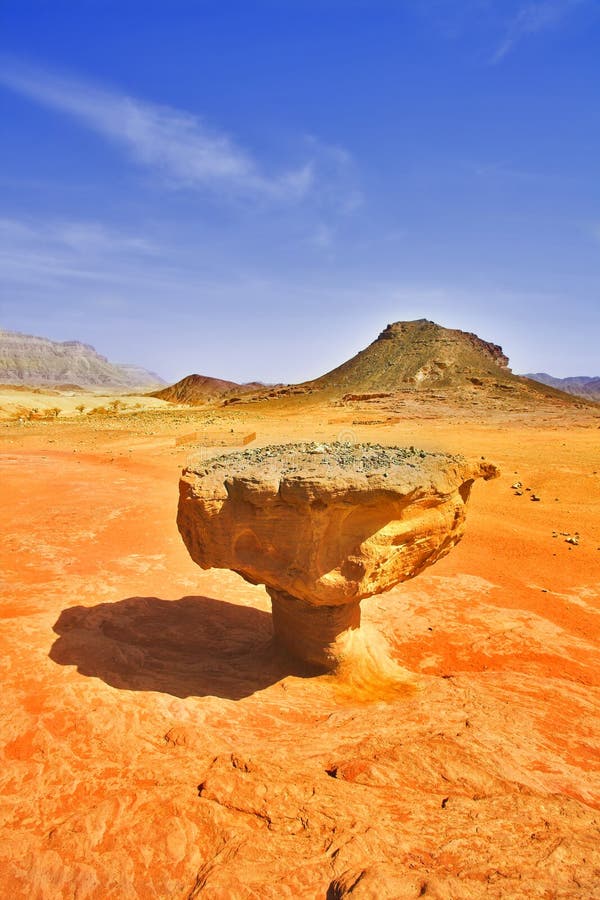 Huge Rock in the Heated Desert Stock Image - Image of barren, middle ...