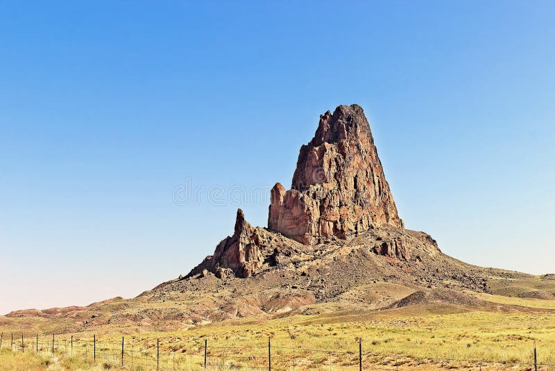 Huge Rock Outcropping in High Desert Stock Image - Image of ground ...