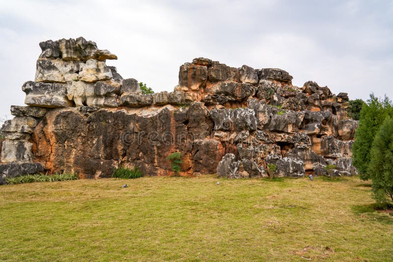 A Huge Rockery Stone in the Park Stock Image - Image of village ...