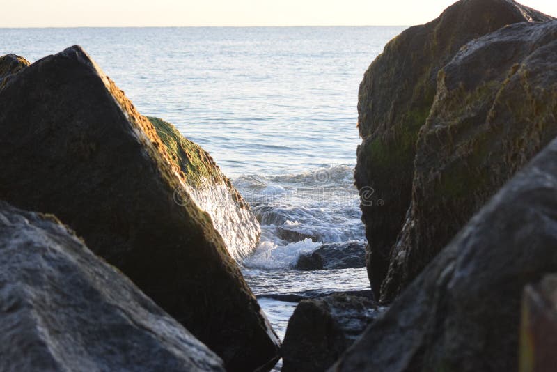 Huge Rocks on Seashore in Norfolk, UK Stock Image - Image of outside ...