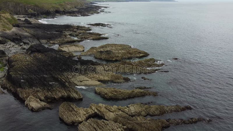 Huge Rocks on the Shore of the Sea on a Closer Look Stock Footage ...