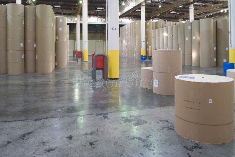 Huge Rolls of Paper in Newspaper Factory Stock Image - Image of ...