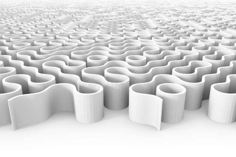 Huge Rounded Maze Structure with Multiple Entrances Stock Illustration ...