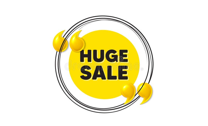 Huge Sale Tag Special Offer Price Sign Hand Drawn Round Frame Banner