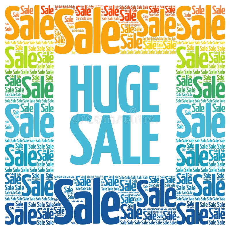HUGE SALE words cloud stock illustration. Illustration of price - 205713135