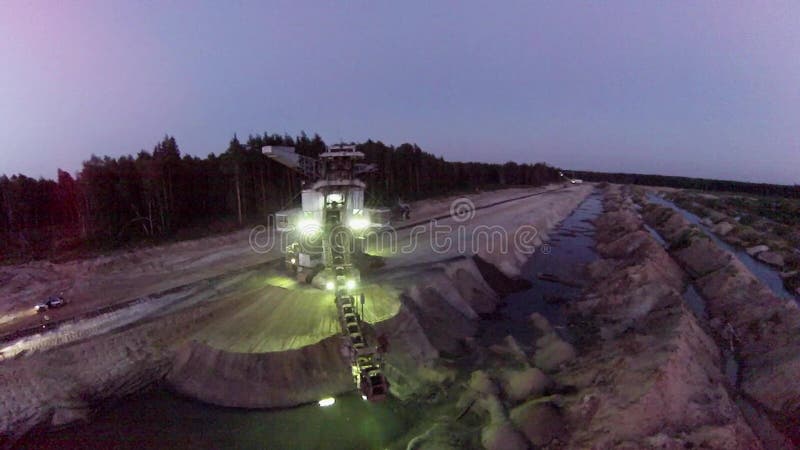 Sand Mining Excavator Takraf Ers 710 Fills with Stock Video - Video of ...