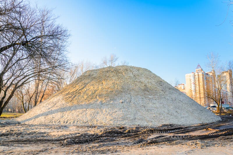 Huge Sand Pile stock image. Image of build, nature, industry - 63380289